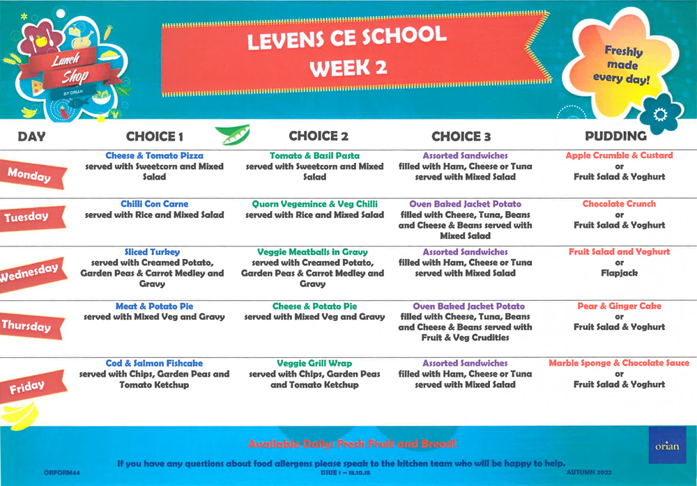 Lunchtime Arrangements – Levens CE School