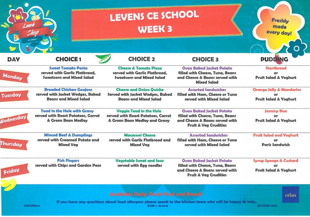 Lunchtime Arrangements – Levens CE School