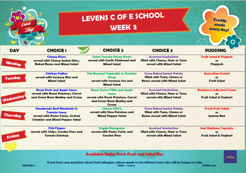 Lunchtime Arrangements – Levens CE School